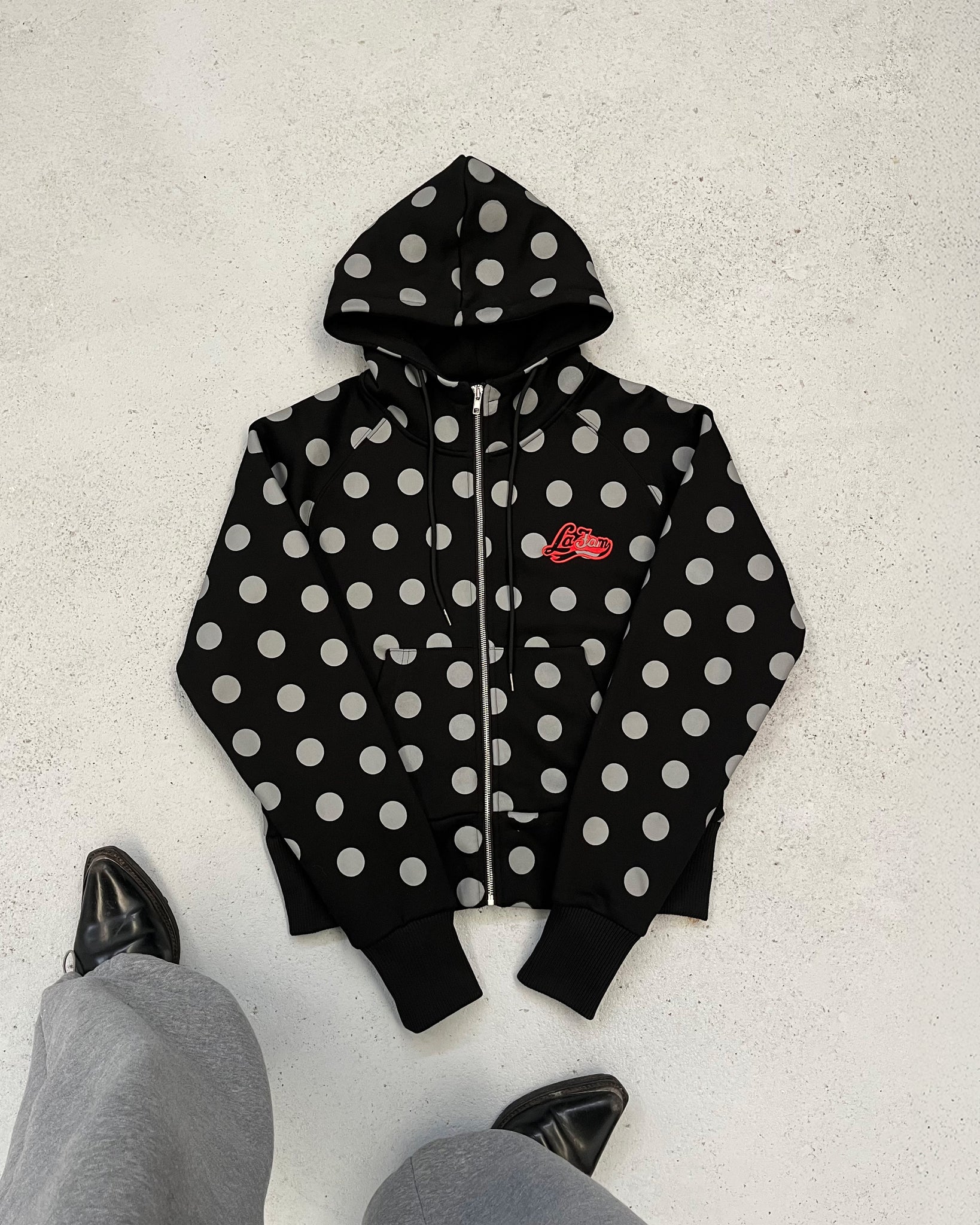 polka dots zipper black – La Fam